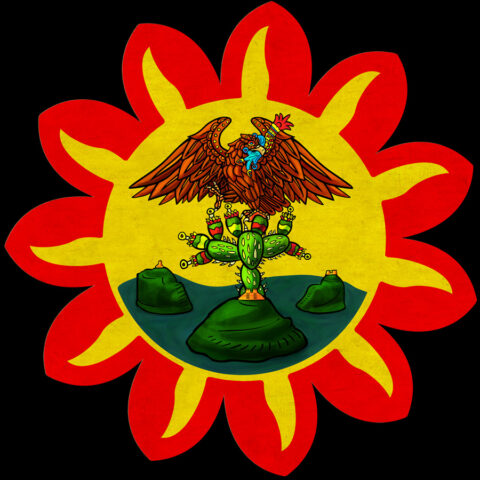 Mexica Flag - Art of Aztlan: Aztec Mesoamerican Mythology in Color